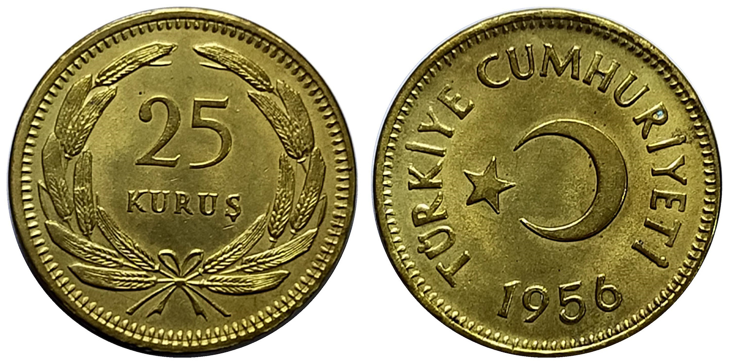 25 Kuruş (1956) · Cumhuriyet